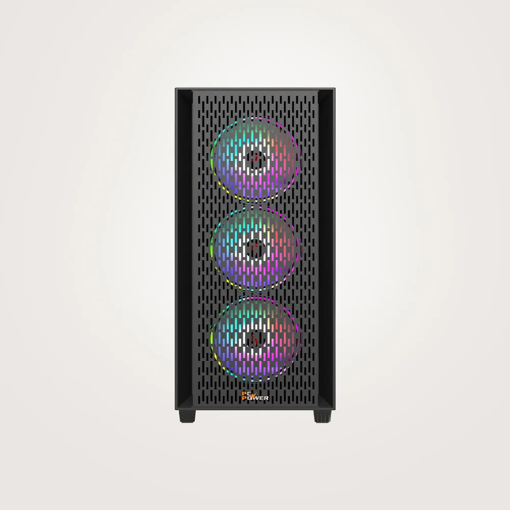 PC Power Flow Dark Mesh Desktop Gaming Casing – PC Power Technology