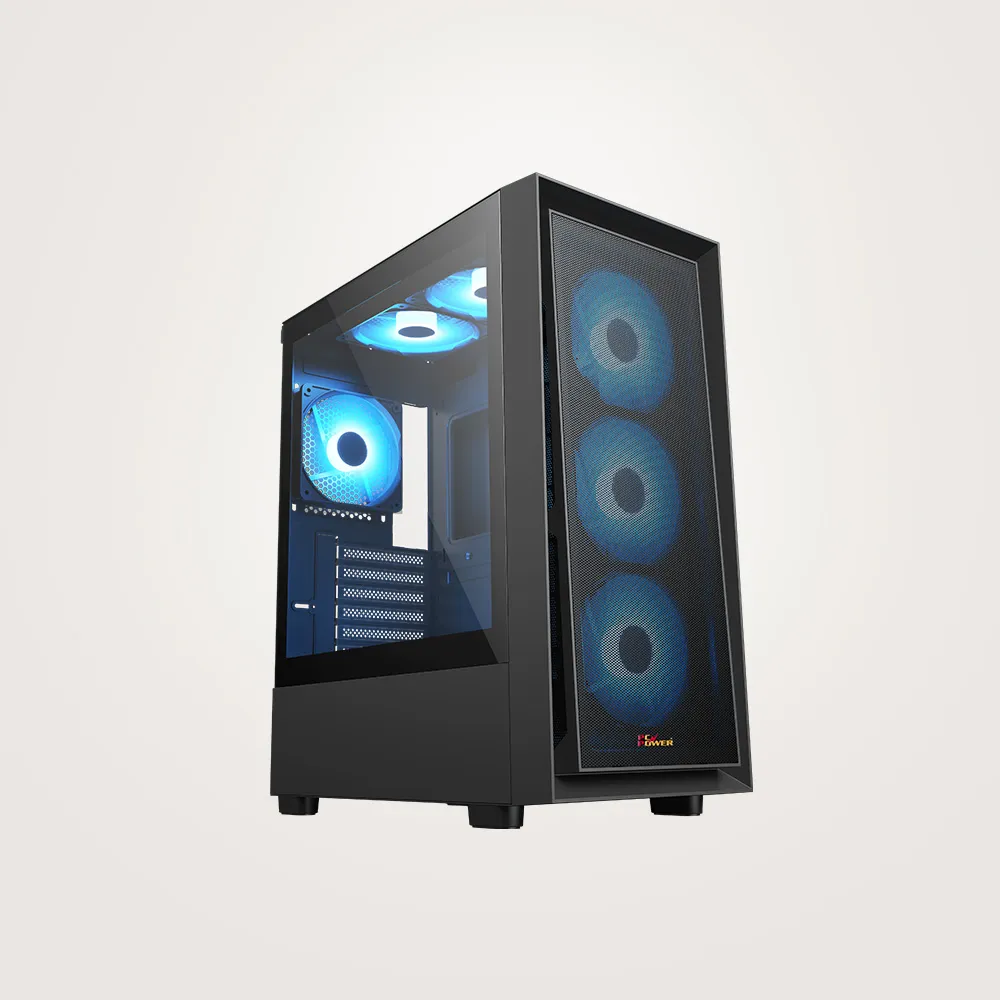 PC Power PP-GS2404V3 Mesh BK Crystal Mesh V3 Desktop Gaming Casing – PC ...